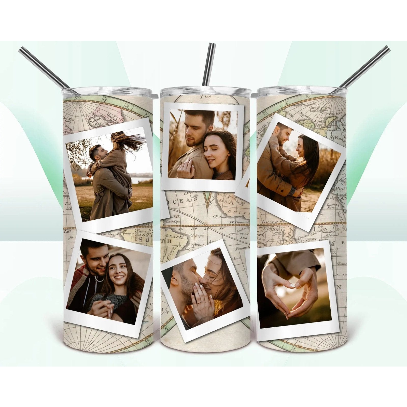 World Map Photo Collage 20oz Skinny Tumbler – My Simple Creations